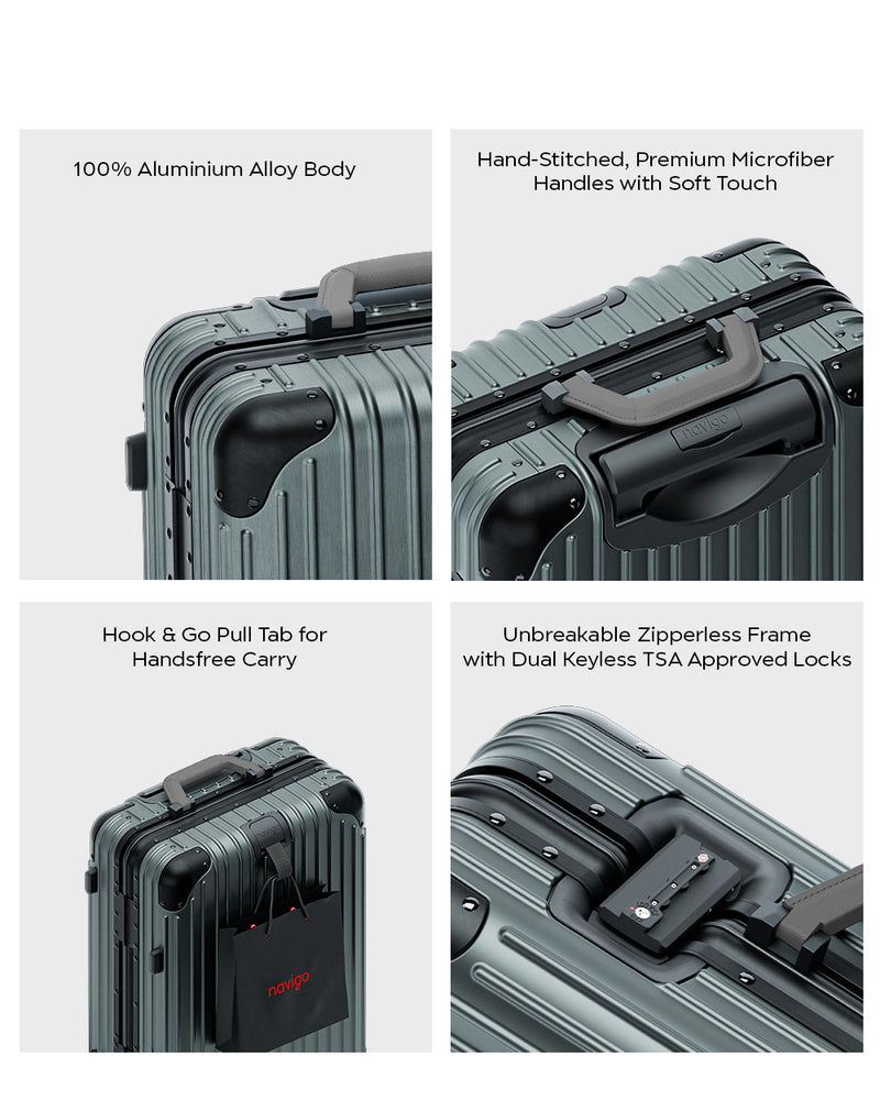 Elite | Aluminium Cabin Trolley Luggage