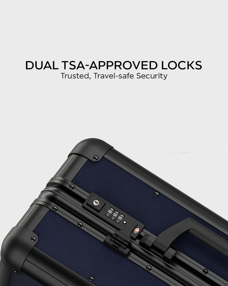 Magnate | Aluminium Cabin 20" Trolley Suitcase - Blue